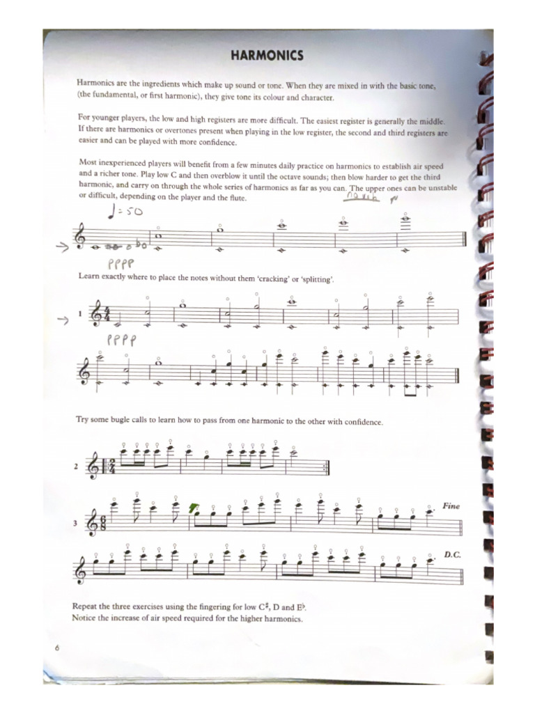 Trevor Wye Harmonics | PDF