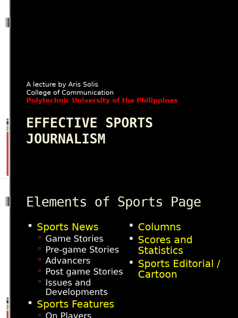 Sports Journalism Essentials Guide | PDF | Sports | News