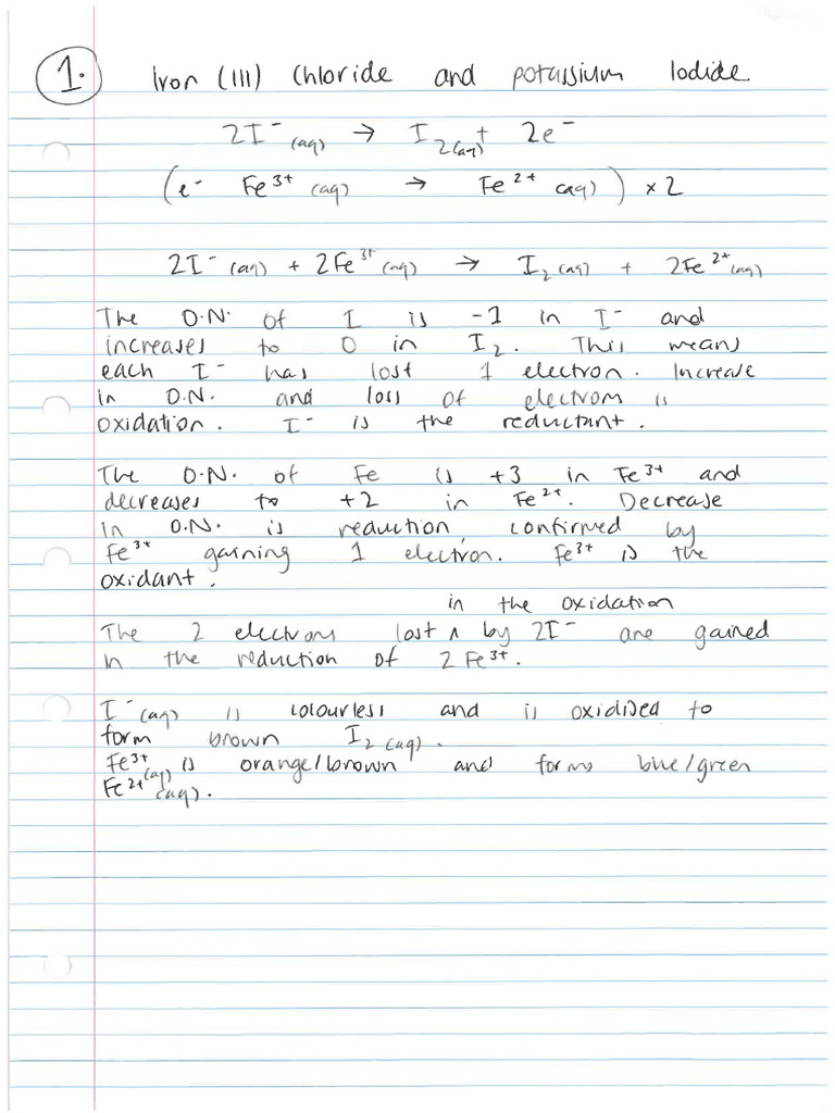 Redox Homework Answers | PDF