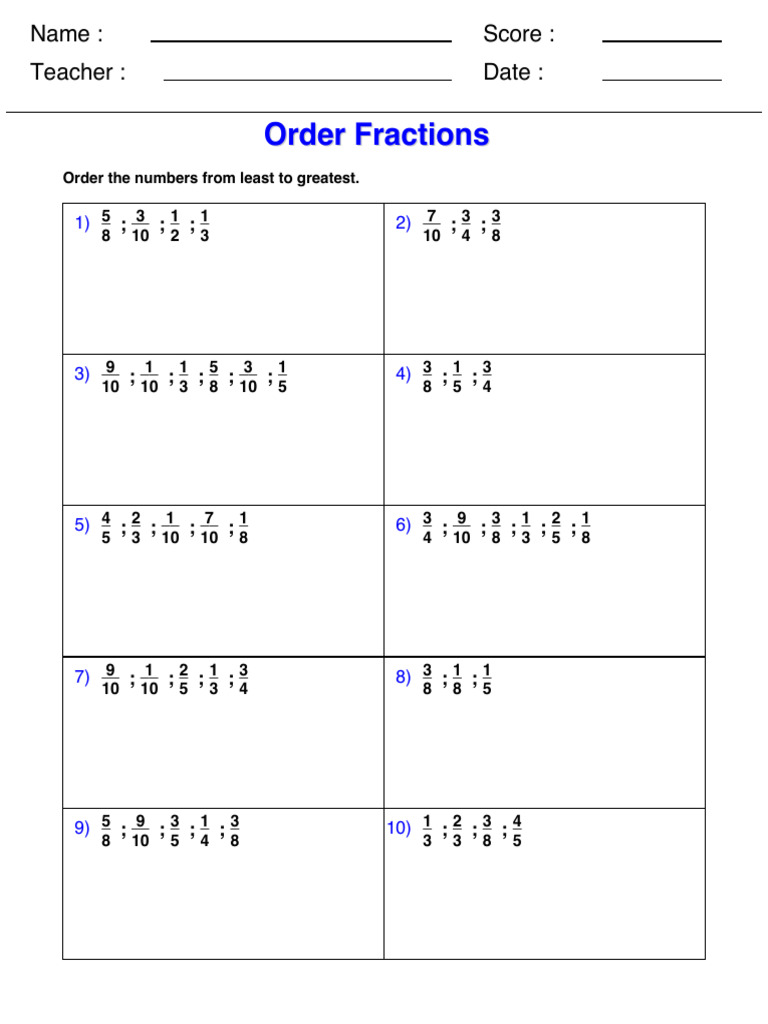 Ordering Fraction | PDF