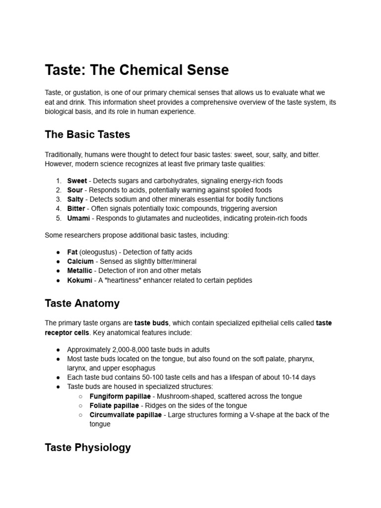Understanding the Taste System | PDF | Taste | Neuroscience