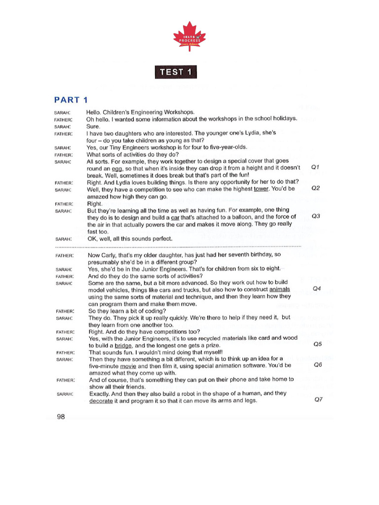 IELTS 16 Listening 1 Transcript | PDF