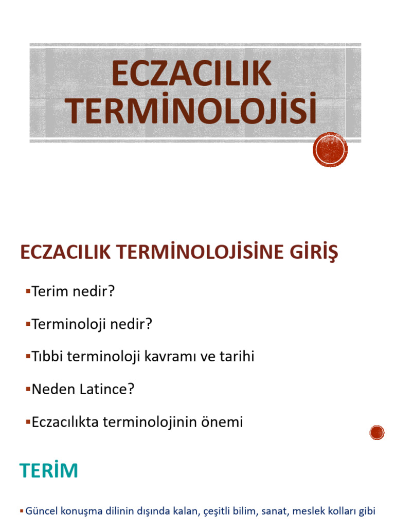 Ecz Termi̇noloji̇ - 1 | PDF