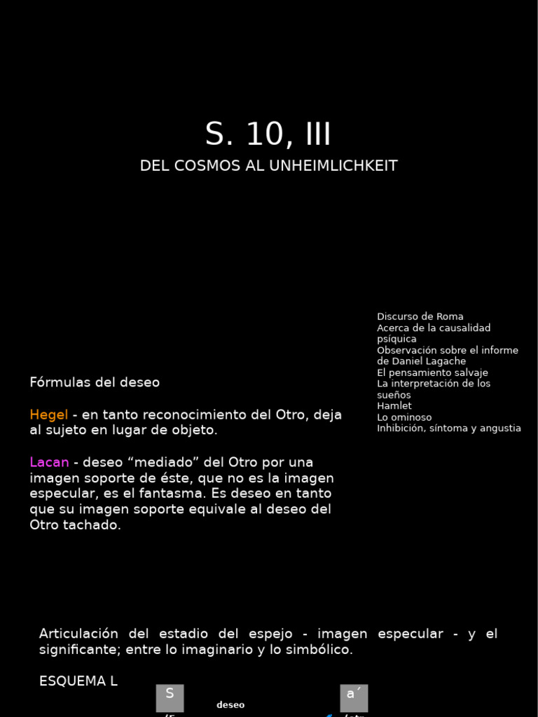S10 Clases 2,3 | PDF | Jacques Lacan