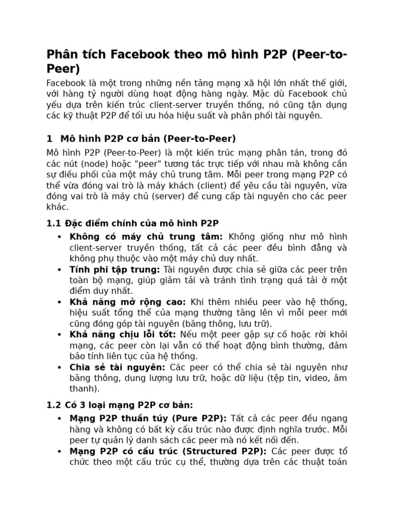Phân Tích Facebook Theo Mô Hình P2P | PDF