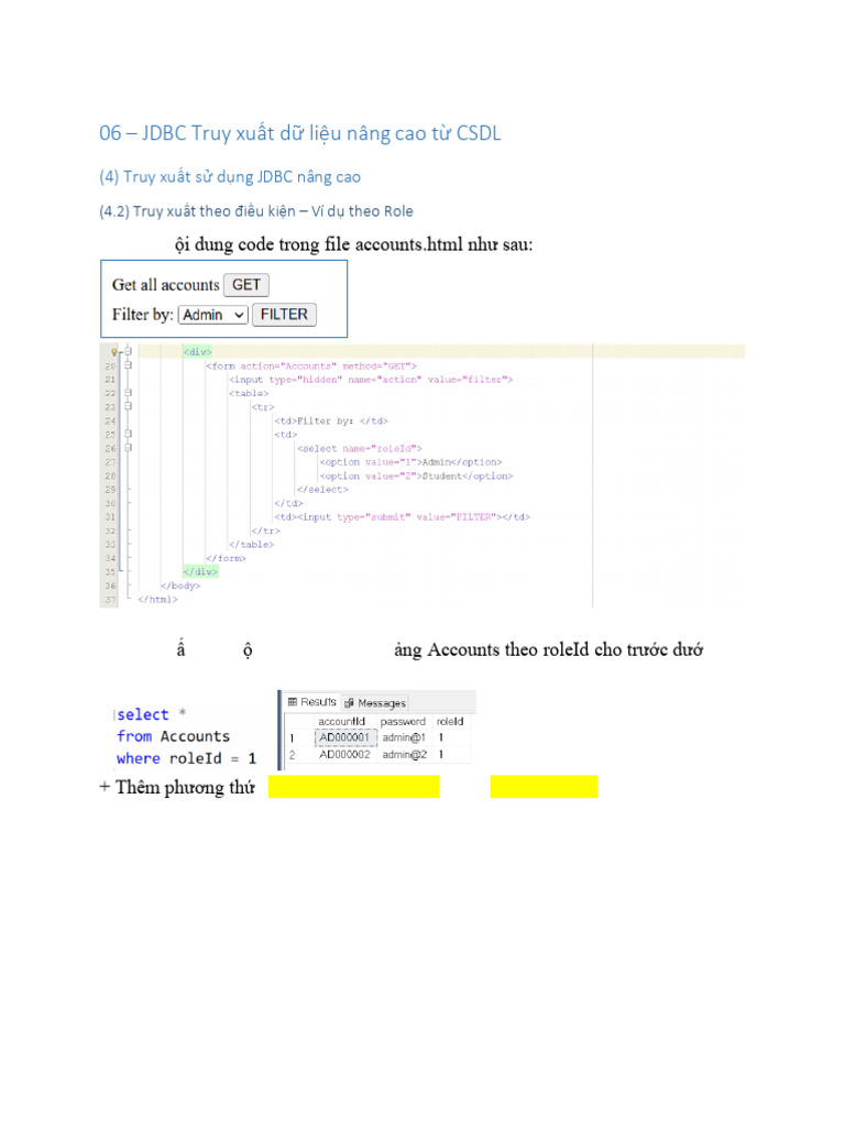 Slot06 JDBC TruyxuatCSDL Nangcao - GuiSV | PDF