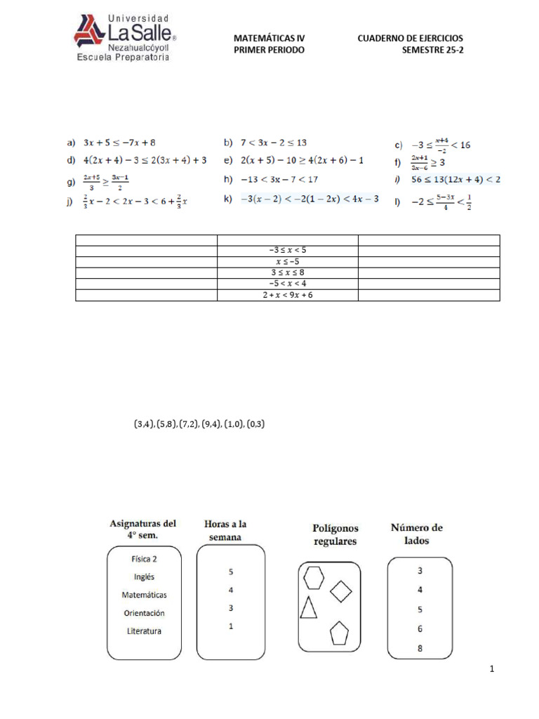 Cuadernillo Ejercicios | PDF | Desigualdad (Matemáticas) | Jerga