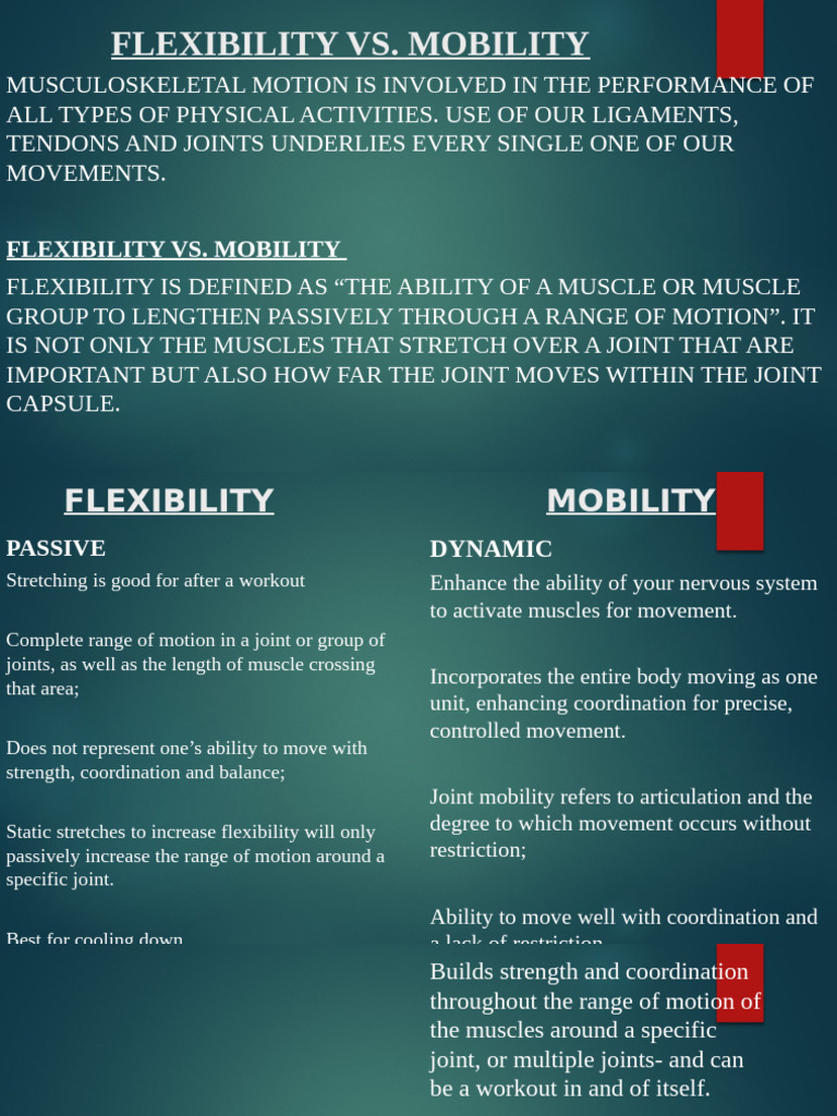 Flexibility vs. Mobility Explained | PDF | Flexibility (Anatomy ...