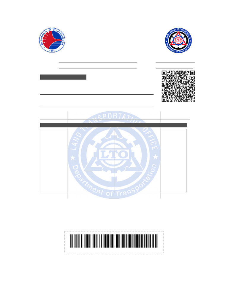 LTO Official Receipt for Motorcycle 2026 | PDF