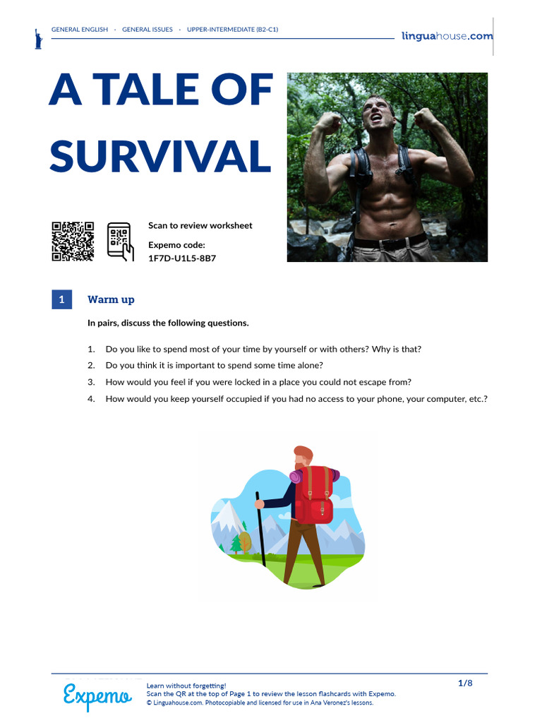 A Tale of Survival American English Student B2 C1 | PDF