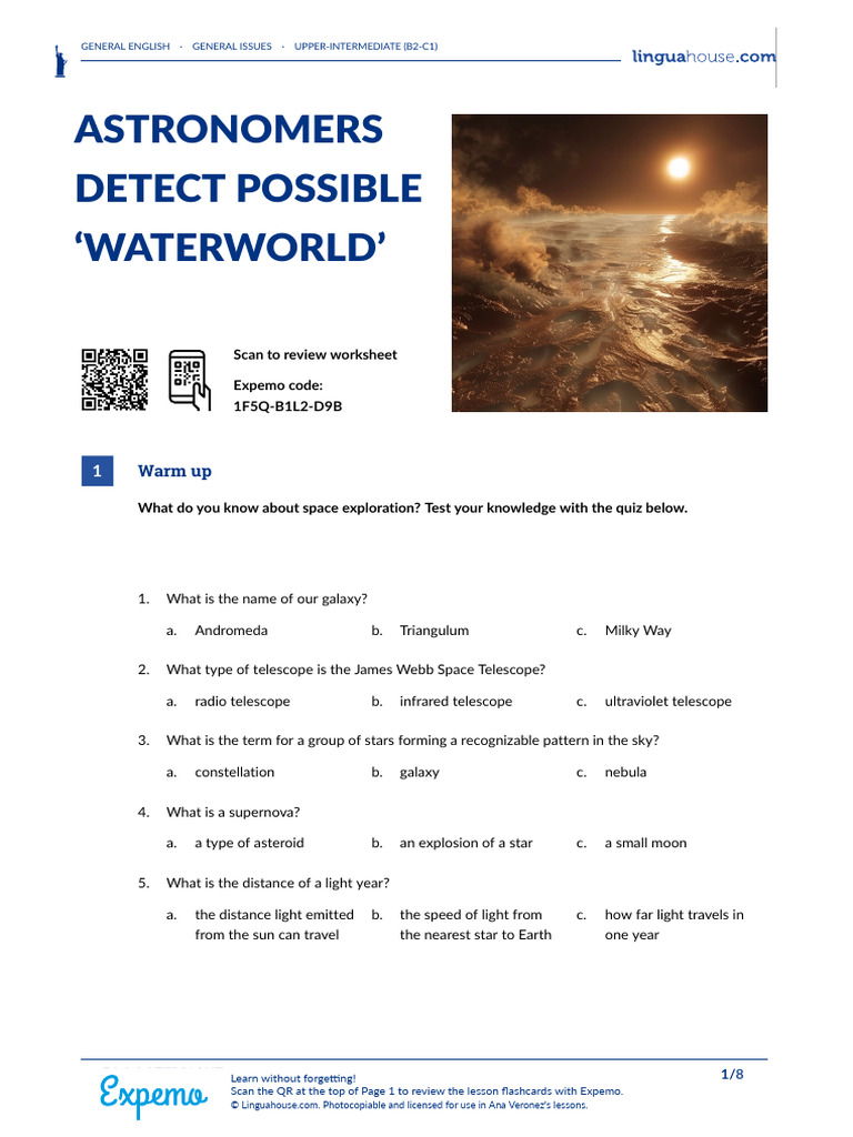 Astronomers Discover Potential 'Waterworld' | PDF | Exoplanet | Telescope