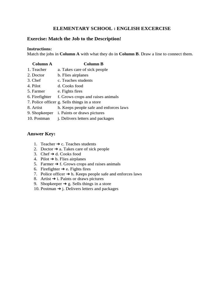 Job Descriptions Matching Exercise | PDF