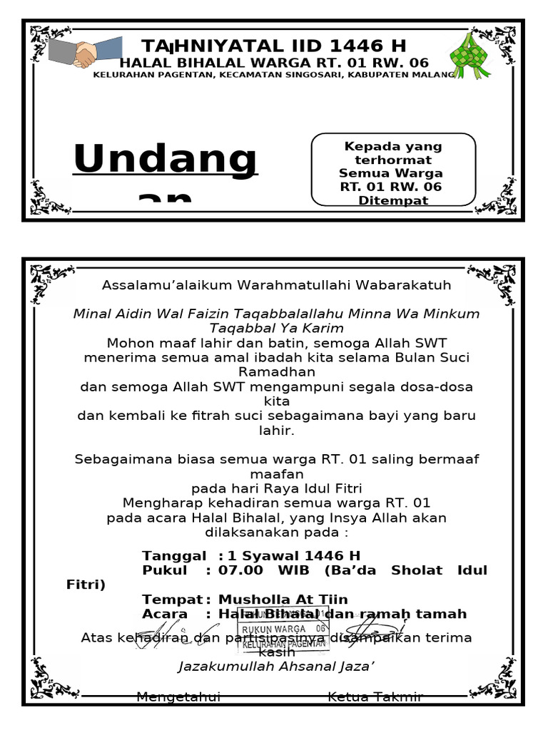 Undangan Almarhum at Tiin | PDF