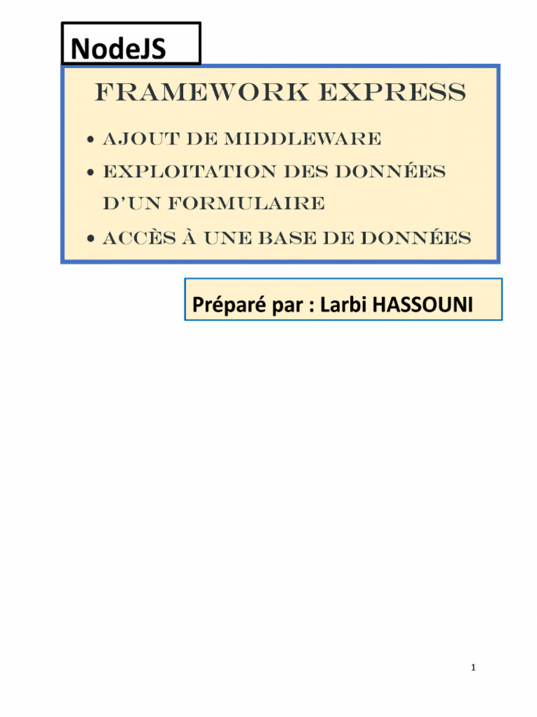 10 - Express - Framework - Partie2 - Imagepdf | PDF