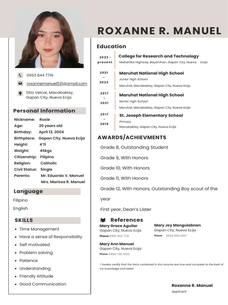 Simple Professional CV Resume | PDF | Cognition
