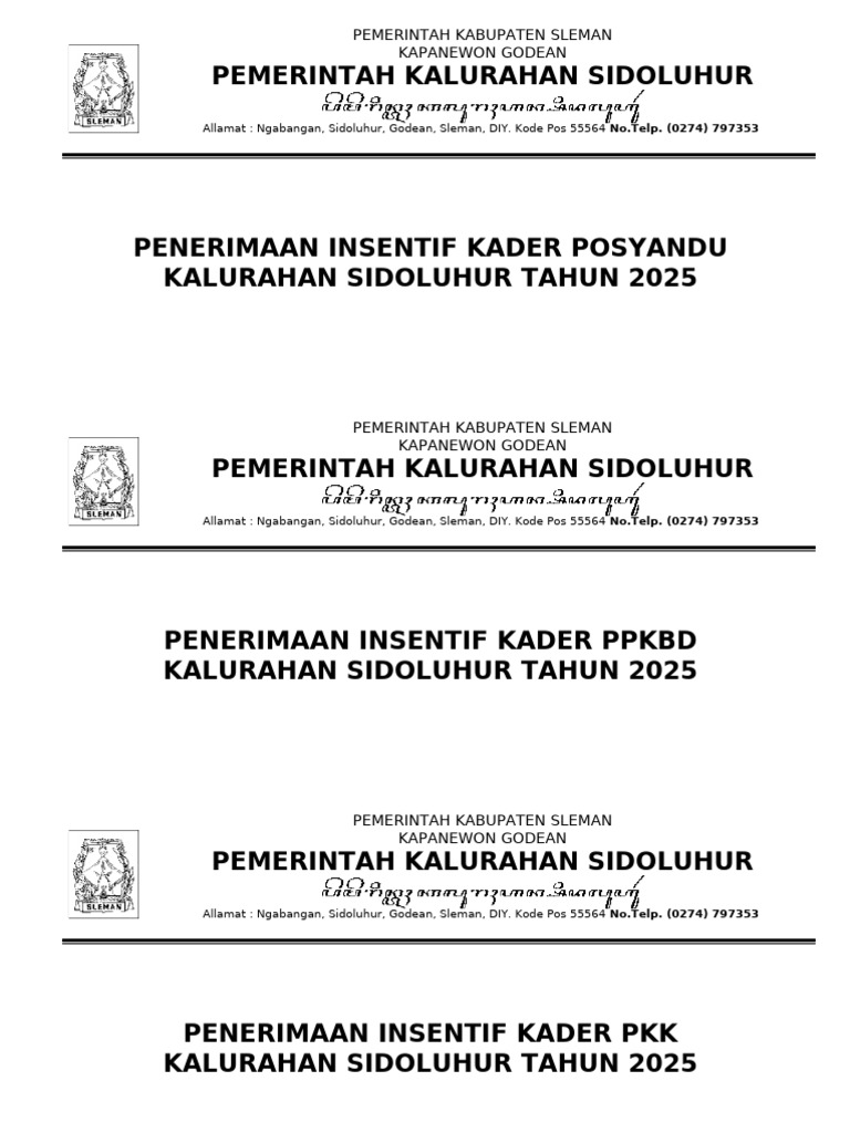 Amplop Insentif | PDF