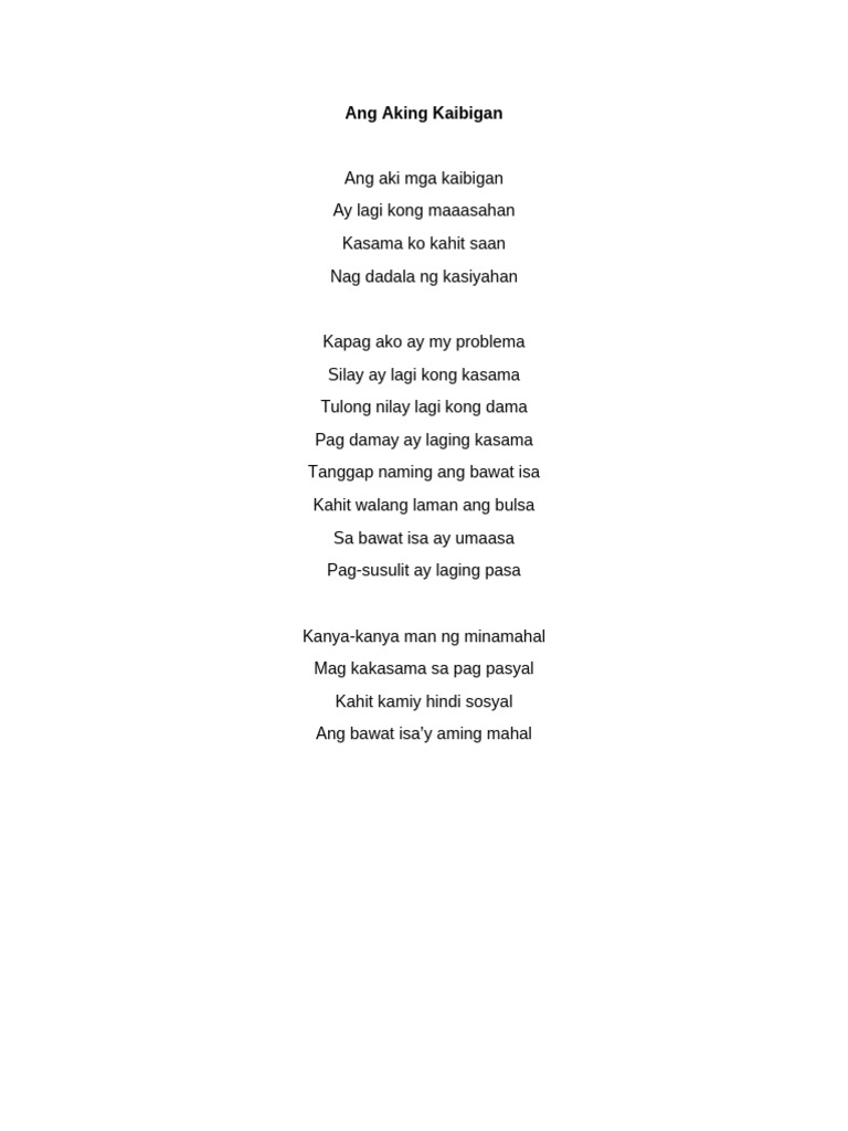 Ang Aking Kaibigan | PDF