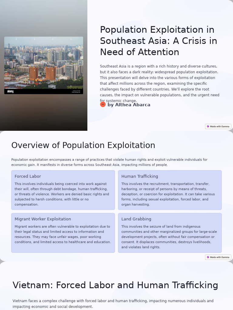 Population Exploitation in Southeast Asia A Crisis in Need of Attention ...