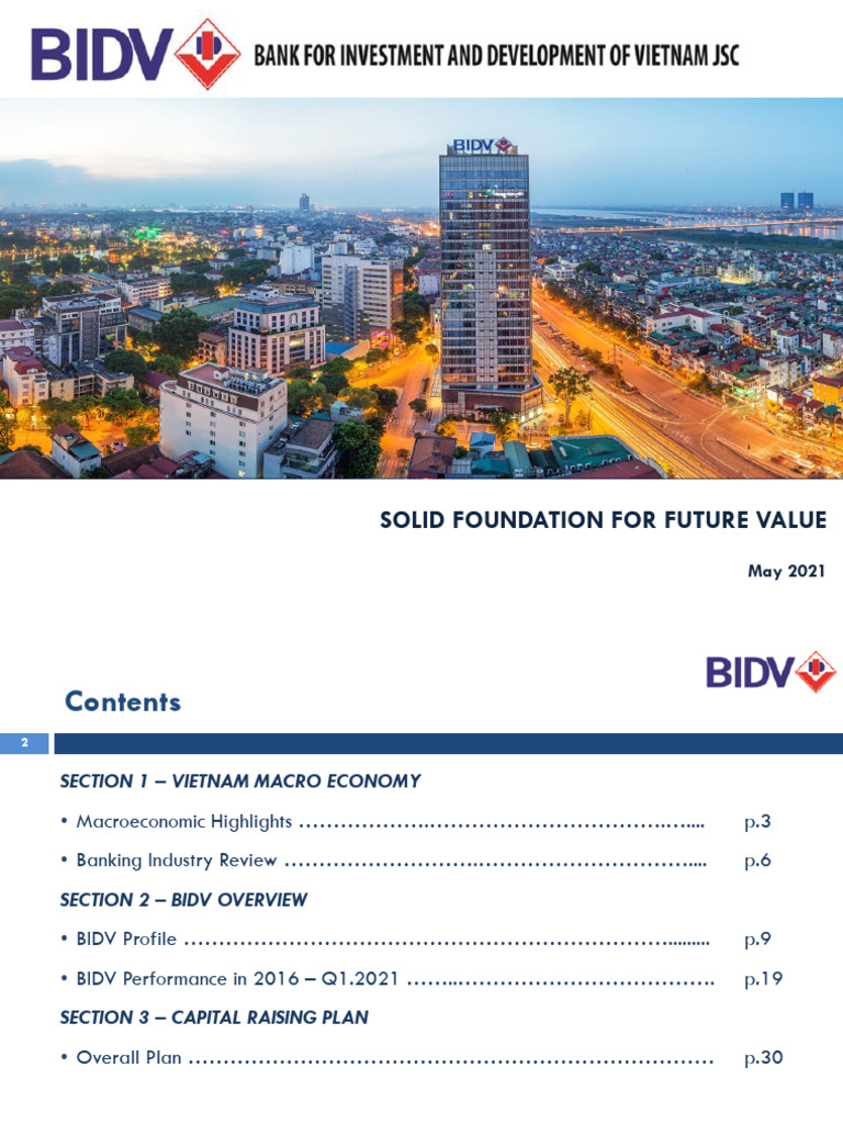BIDV+Investor+Presentation+ Q1.2021+ (Final) | PDF | Macroeconomics | Banks
