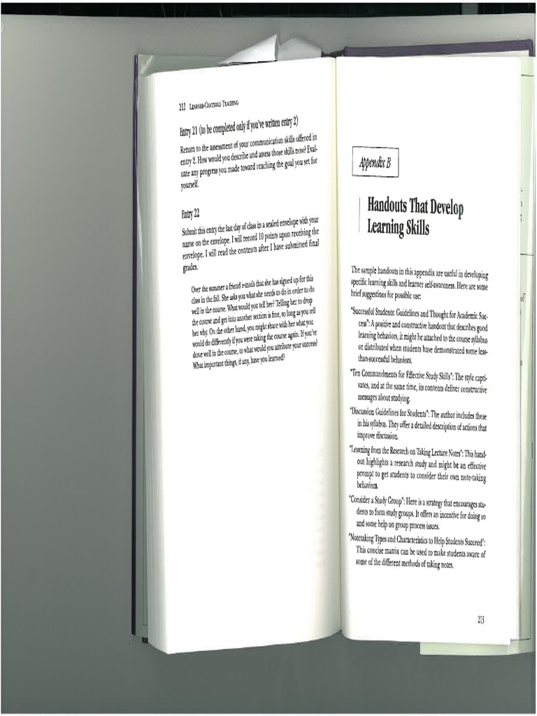 WeimerHandouts That Develope Learning Skills | PDF