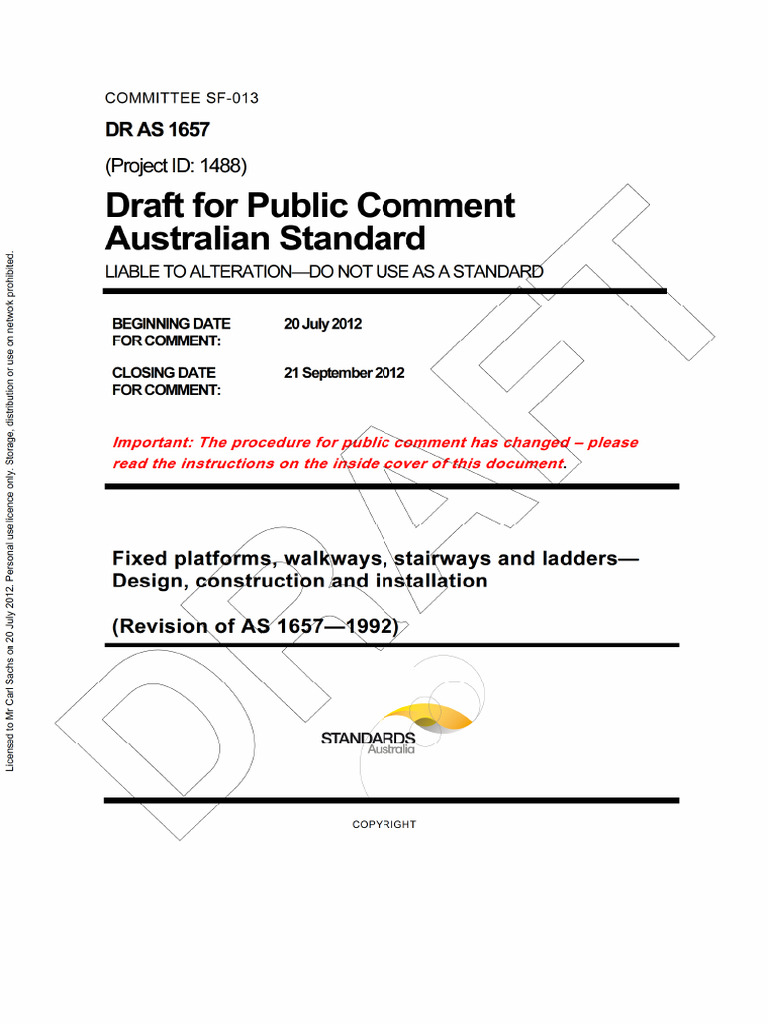 AS1657 AccessStairs DraftAmendment July2012 | PDF