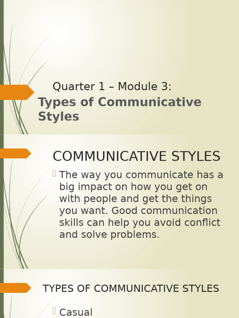 Communicative Styles | PDF | Conversation | Human Communication
