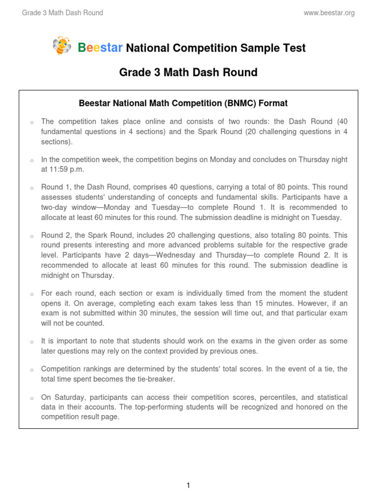 BEESTAR GRADE 3 Test CP Math g03 Fall Yi20 Dash | PDF | Gallon | Units ...