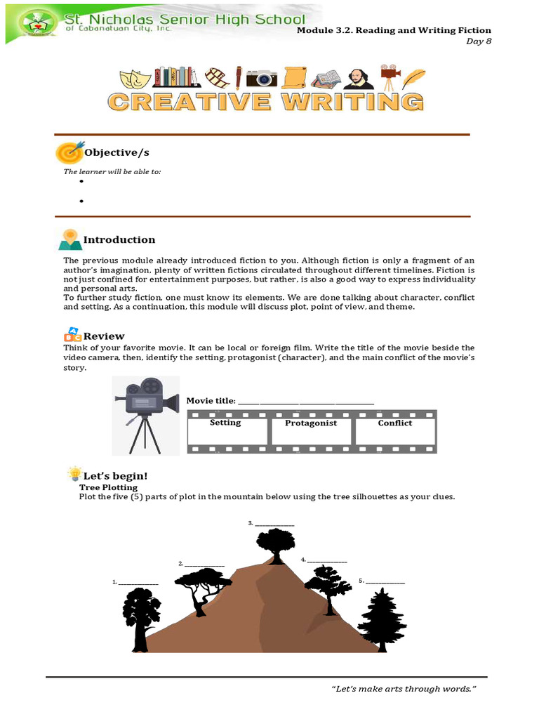 CREATIVE WRITING_DAY 8_Module 3.2. Reading and Writing Fiction | PDF ...