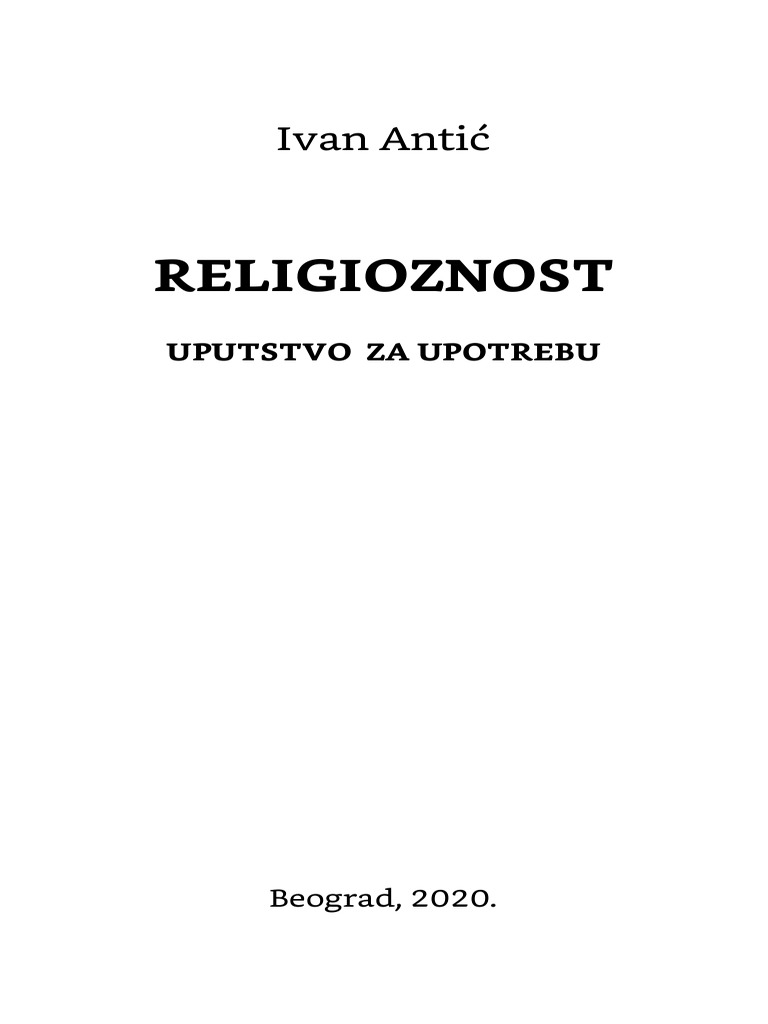 Ivan Antic Religioznost Uputstvo Za Upotrebu Za Mobilne Uredjaje | PDF