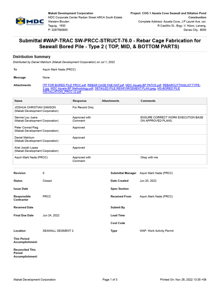 COG 1-Azuela Cove Seawall and Siltation Pond Construction-WAP-TRAC SW ...