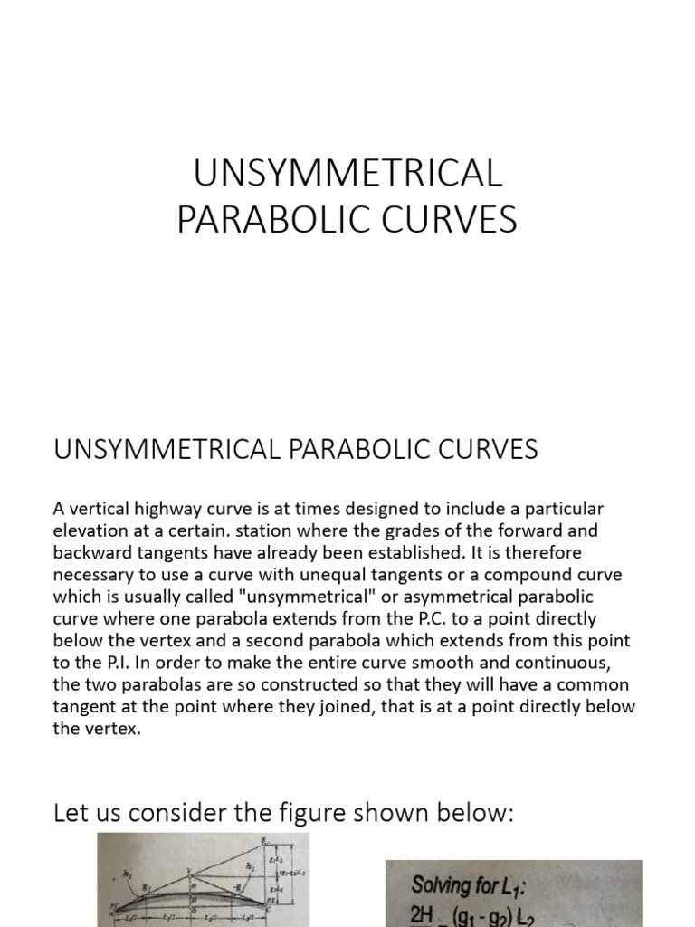 Unsymmetrical Parabolic Curve Analysis | PDF | Geometry | Analytic Geometry