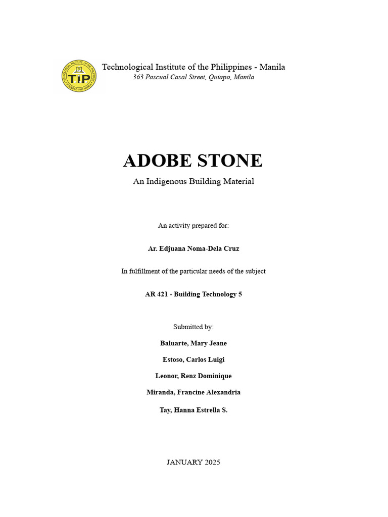 Group4 - 55655 - 28328680 - GROUP4 - ADOBE STONE | PDF | Concrete ...