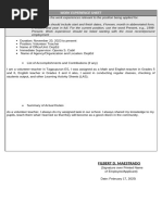 Cs Form No. 212 Attachment - Work Experience Sheet | PDF | Human ...
