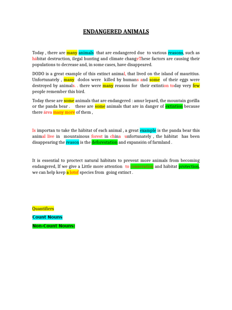 Endangered Animals | PDF