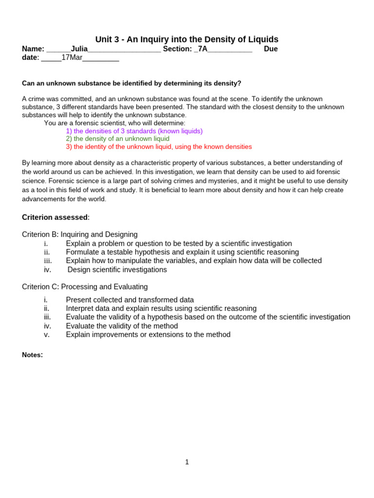 Forensic Density Investigation Guide | PDF | Scientific Method | Density