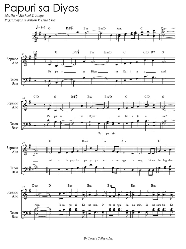 2.2 Papuri Sa Diyos Yanga | PDF | Choral Music | Elements Of Music