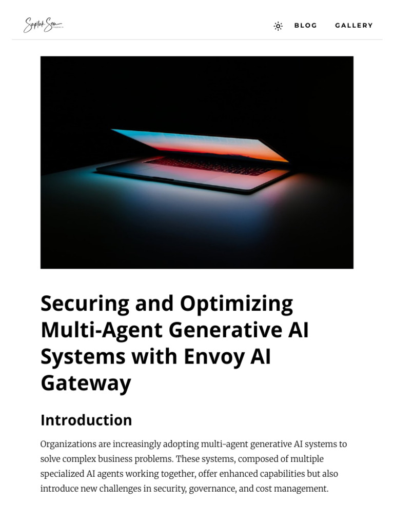 Securing and Optimizing Multi-Agent Generative AI Systems With Envoy AI ...