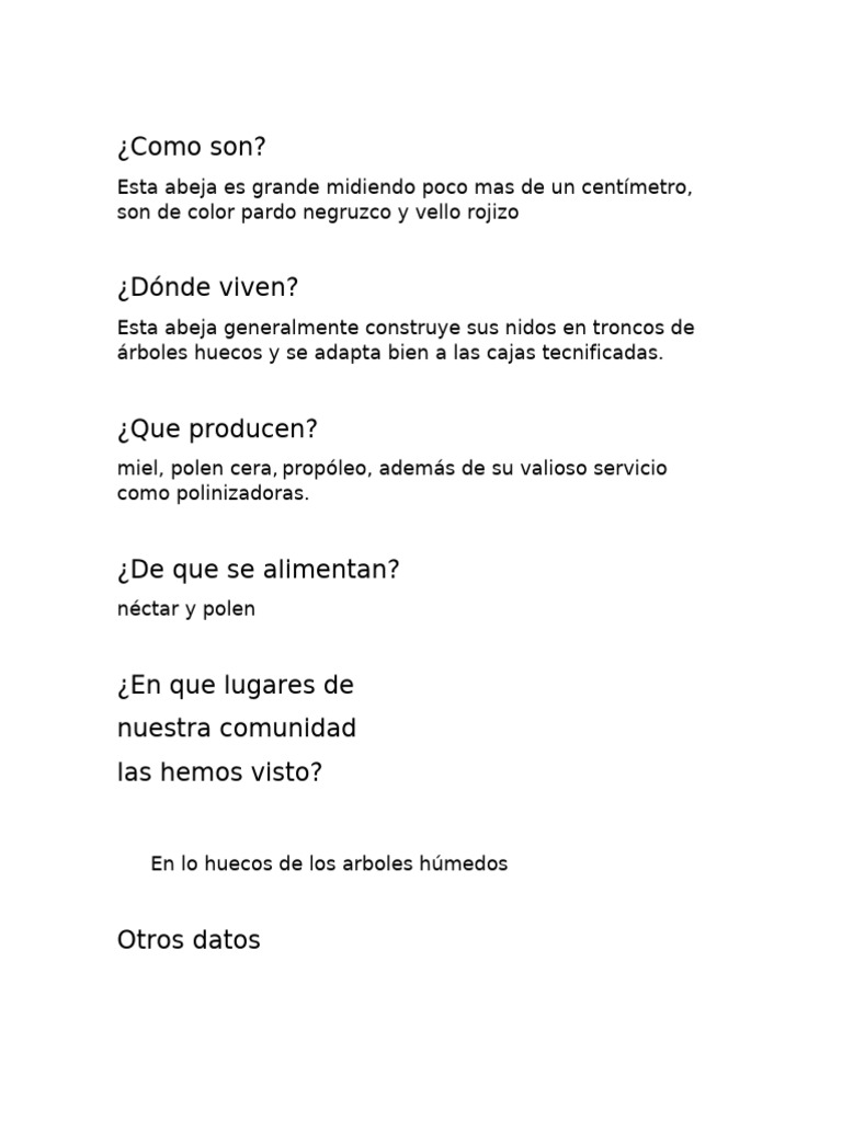 Características y Hábitat de Abejas Grandes | PDF
