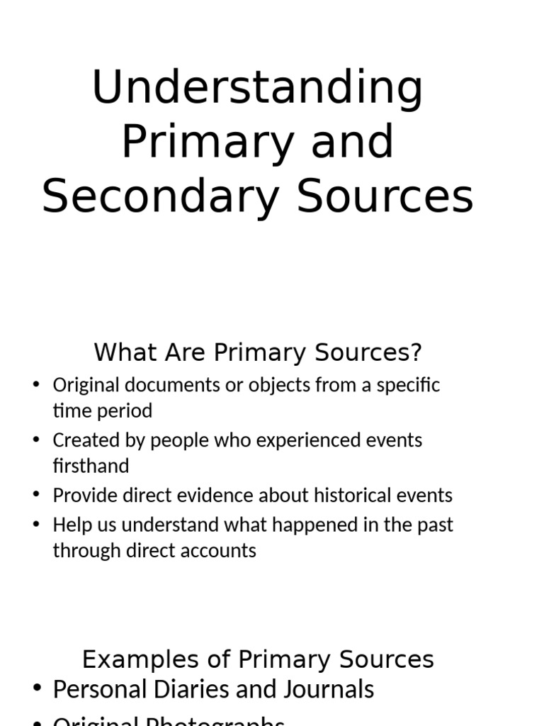 Understanding Primary and Secondary Sources | PDF