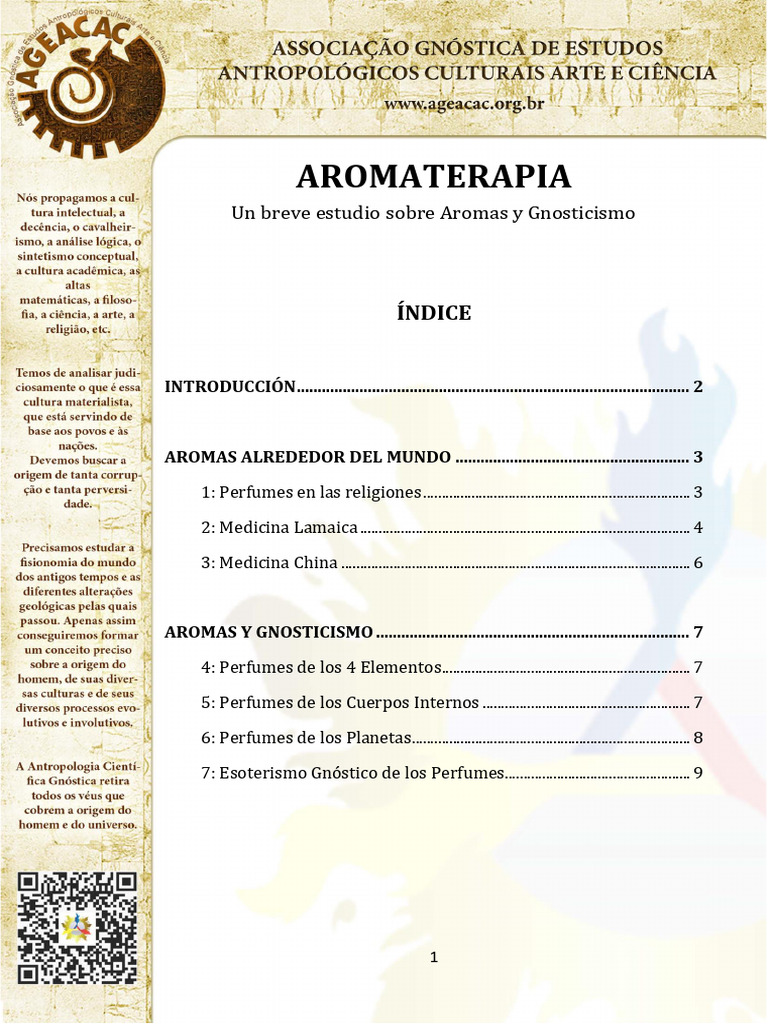 Aromaterpia - Um Breve Estudo Sobre Aromas e o Gnosticismo - ESP | PDF ...