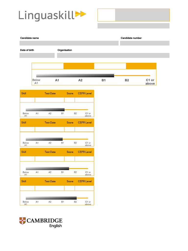 Linguaskill Candidate Test Report | PDF | Applied Linguistics | Learning
