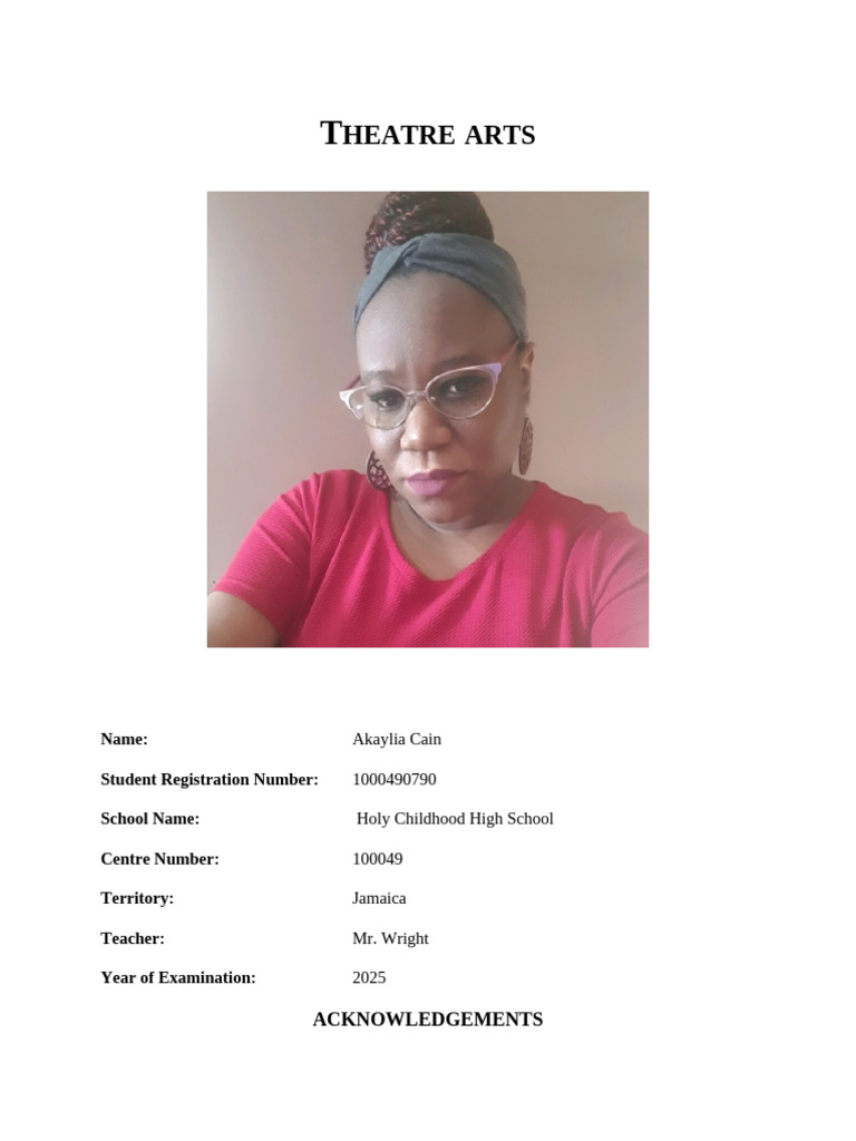 Theatre Arts Research Paper | PDF