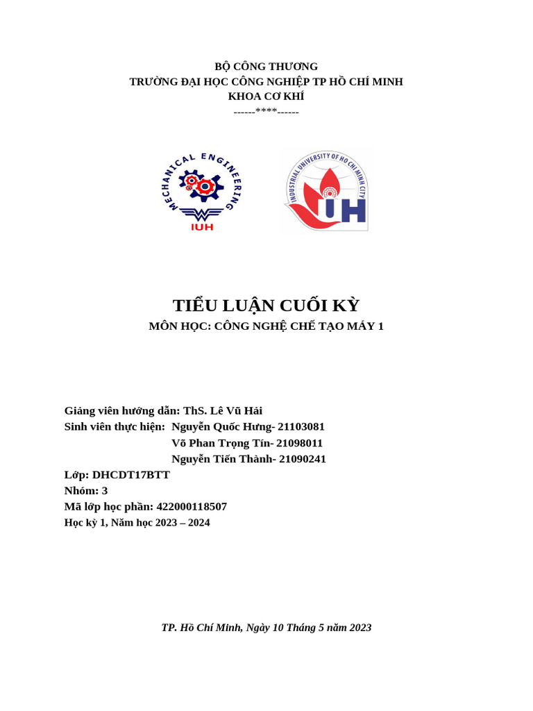 TIỂU LUẬN CNCTM - NHÓM - 3 | PDF