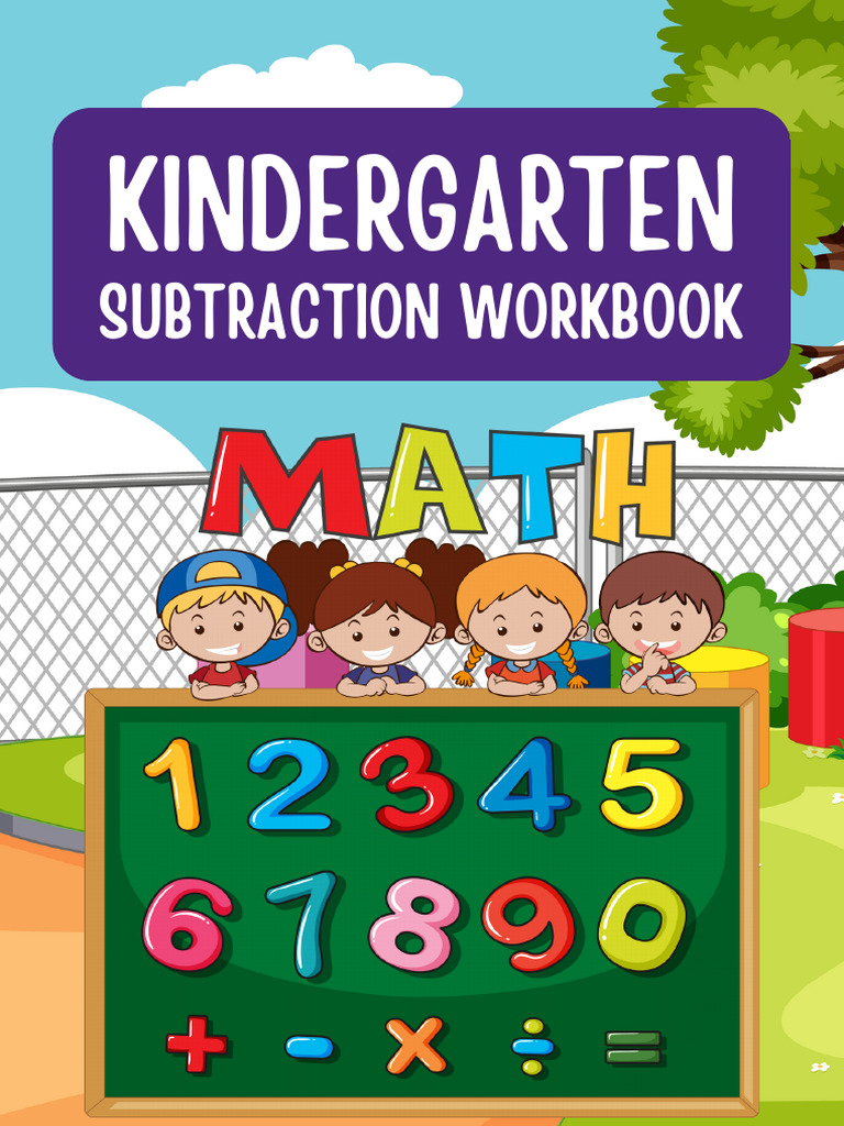 Fun and Colorful Kindergarten Subtraction Math Worksheet | PDF