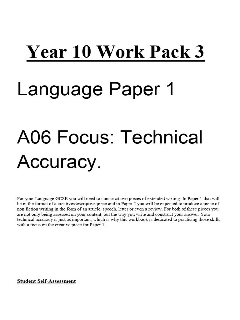 Year 10 English Pack 3 | PDF | Pasta | Marie Curie
