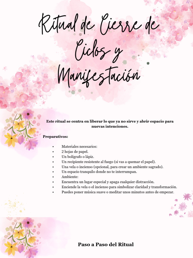 Ritual de Cierre de Ciclos y Manifestación - 250224 - 192732 | PDF | Amor