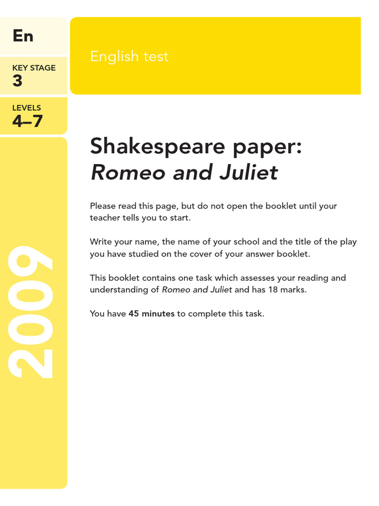 KS3 Analysis of Romeo and Juliet | PDF | Characters In Romeo And Juliet