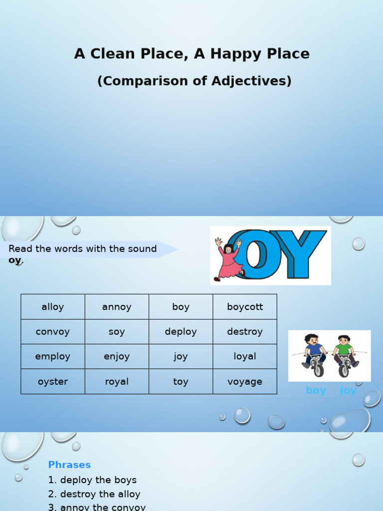 A Clean Place, A Happy Place (Comparison of Adjectives) | PDF | Waste ...