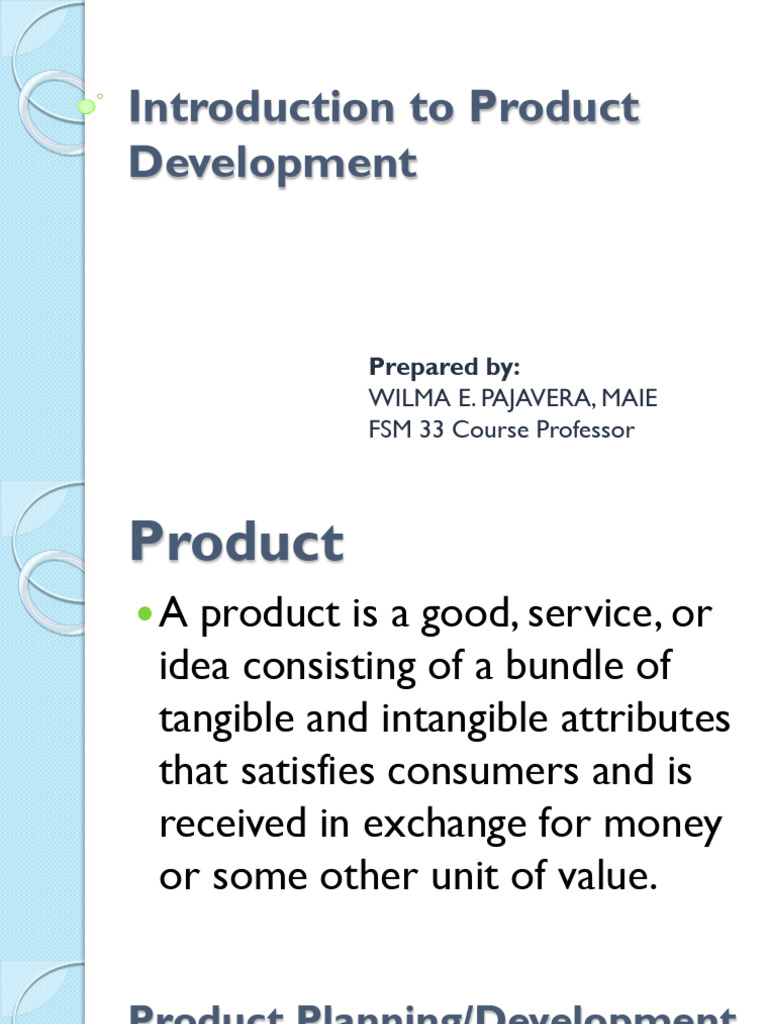 Introduction To Product Development | PDF | Product (Business) | Foods