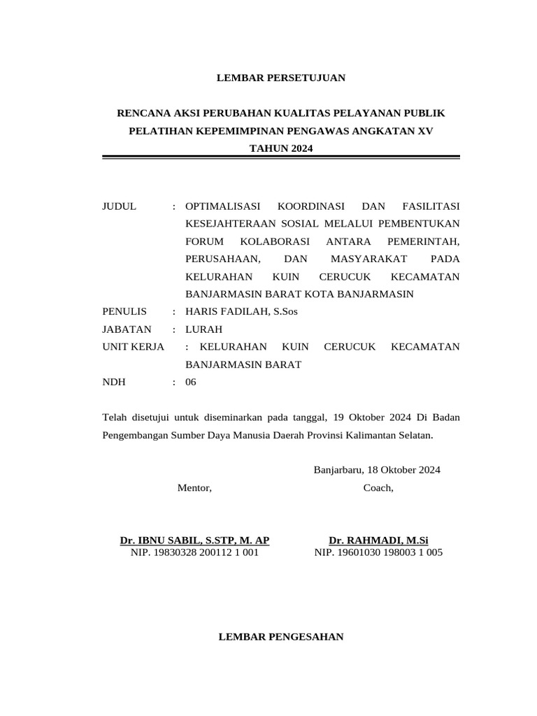 LEMBAR PERSETUJUAN | PDF